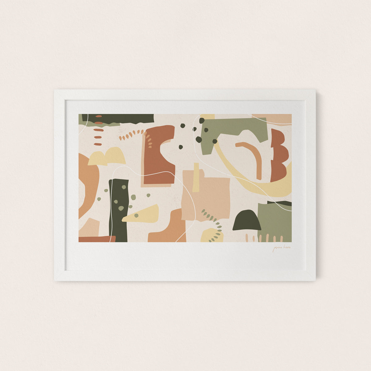 Earthy Collage I - Art Print by New Zealand Artist Jasmine Kroeze